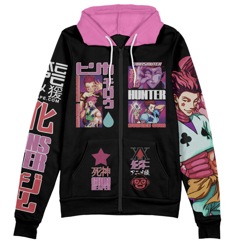 Hisoka V2 Hunter x Hunter Streetwear Zip Hoodie Jacket | Anime Ape