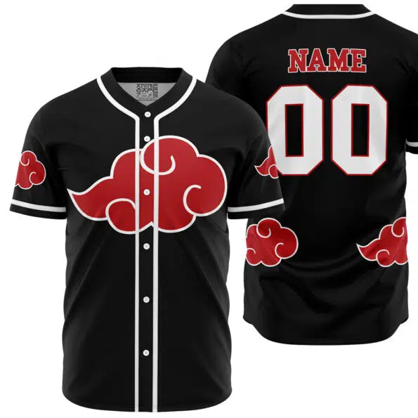 Personalized Akatsuki Cloud Shippuden Baseball Jersey | Anime Ape