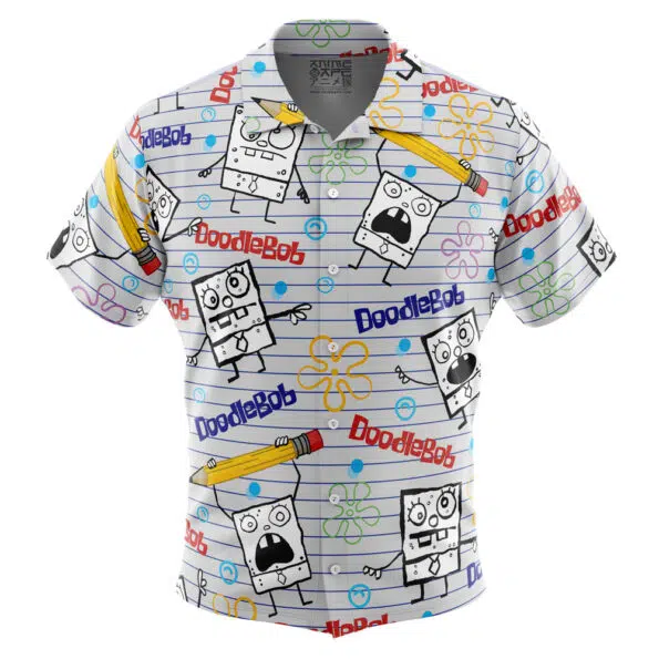 DoodleBob SpongeBob SquarePants Button Up Hawaiian Shirt | Anime Ape