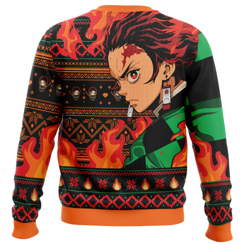 Tanjiro Kamado V3 Demon Slayer_Ugly Christmas Sweater | Anime Ape