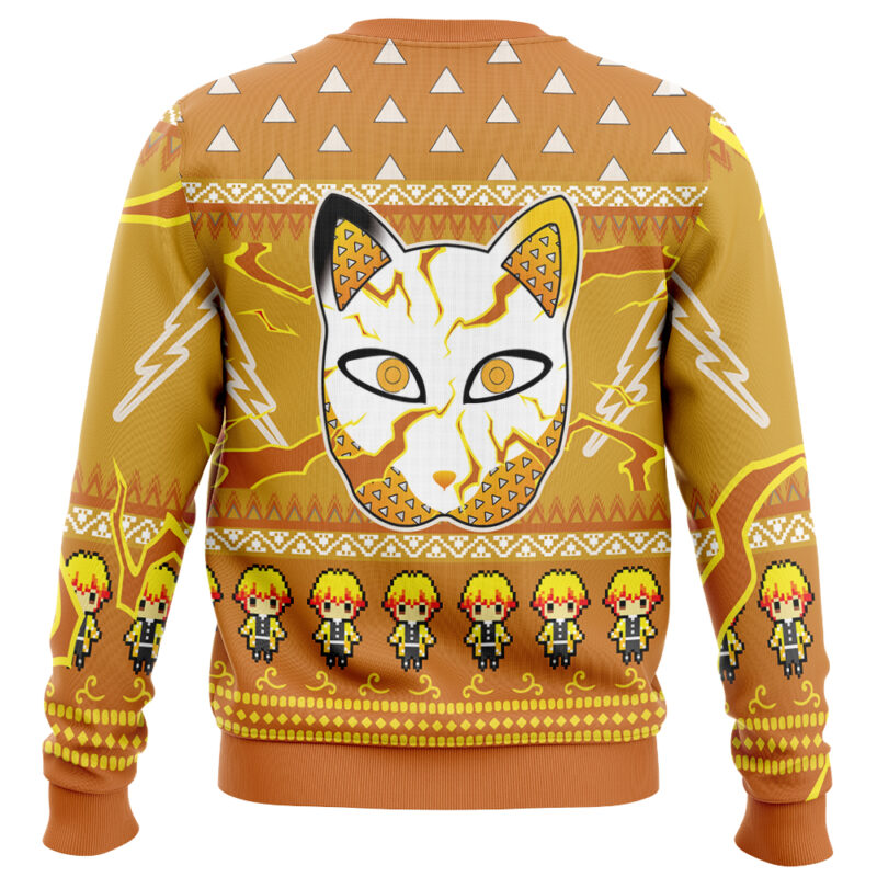 Zenitsu Agatsuma V2 Demon Slayer Ugly Christmas Sweater | Anime Ape