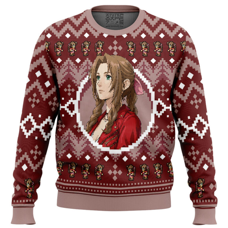 Christmas Aerith Final Fantasy VII Ugly Christmas Sweater | Anime Ape