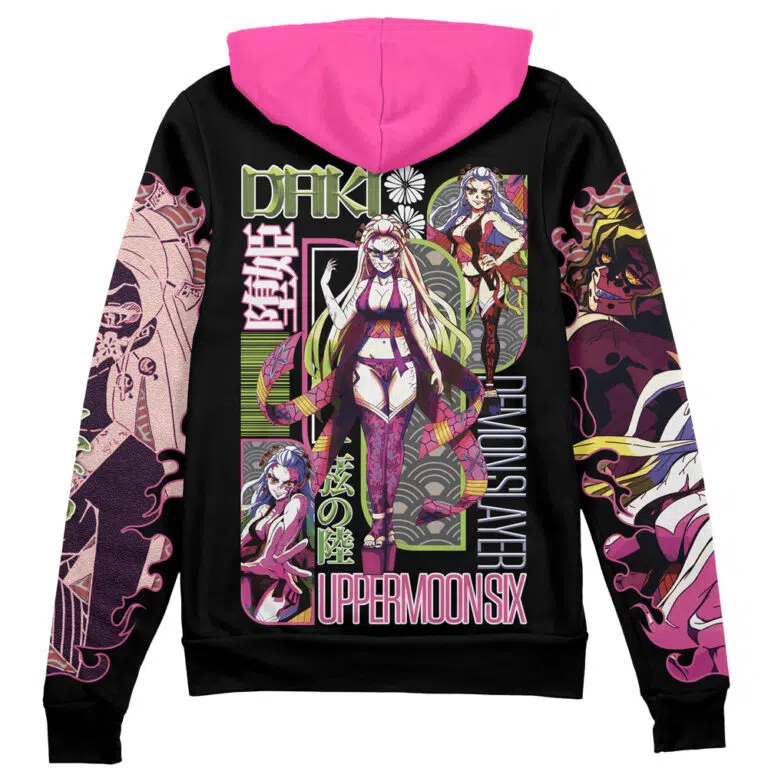 Daki Demon Slayer Streetwear Zip Hoodie Jacket | Anime Ape