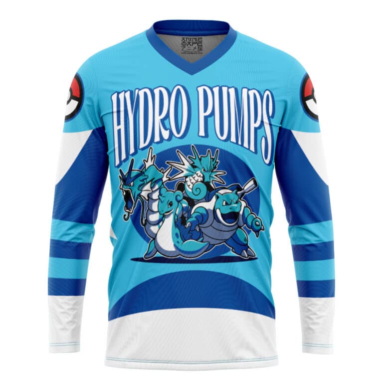 Hydro Pumps Water Type Pokemon Hockey Jersey | Anime Ape